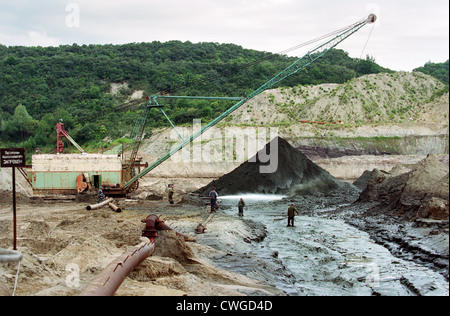 Mining of amber combine in Jantarny (Palmnicken), Kaliningrad, Russia ...