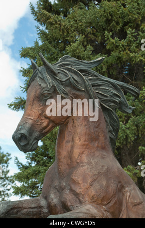 Horse statue in town inOregon Stock Photo - Alamy