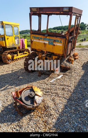 An old broken bulldozer used for hauling the "Cromer Crab Boats" up the ...