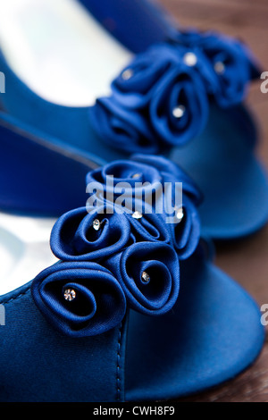 Beautiful blue shoes for a special event Stock Photo - Alamy