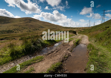 Bwlch-y-Ddeufaen mountain pass Carneddau range North Snowdonia view to ...