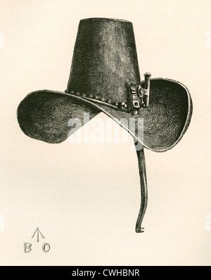 Iron hat of King Charles I, worn during the English Civil War (1642 ...