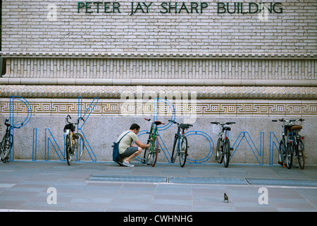 Newly installed bike racks, designed by former Talking Heads band ...