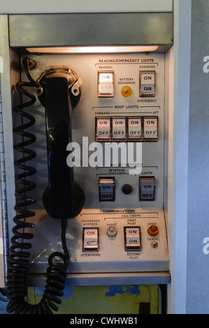Emergency Lights Control on the Flight Deck of a Boeing 747-400 Stock ...