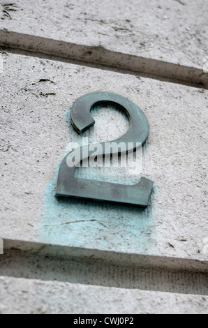 The number two on a wall Stock Photo - Alamy