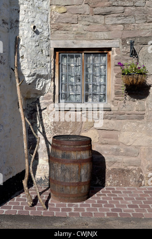 14th century hall Brockweir in the Wye Valley, South Wales Stock Photo ...