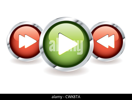 Play, fast forward, rewind button Stock Photo - Alamy