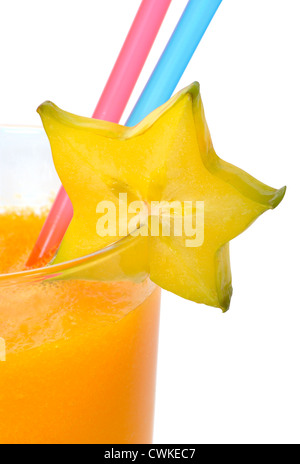 papaya fruit and glass of juice and exotic leaves Stock Photo - Alamy