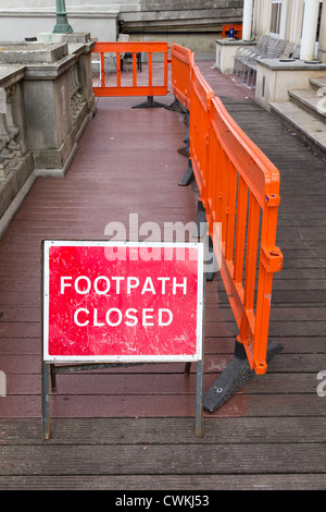Footpath Closed Warning Sign Stock Photo - Alamy