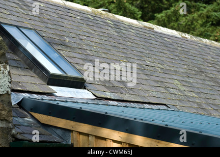 close up detail of larch boarding on an entrance porch in rural ...