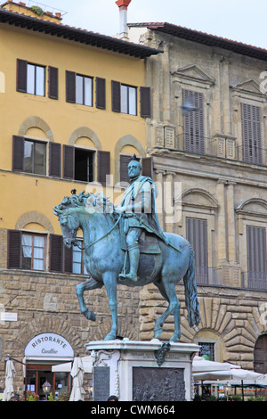 Renaissance era equestrian statue of Cosimo I Medici, erected in 1594 ...