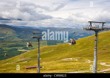 Gondolas on the north face of Aonach Mor near Fort William;Inverness ...