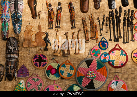 Crafts for sale in a Nubian village shop on the Nile River near Aswan ...