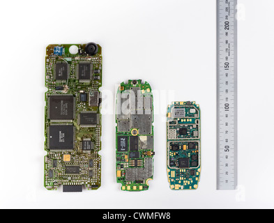 Electronic circuit board inside a mobile cell phone Stock Photo ...