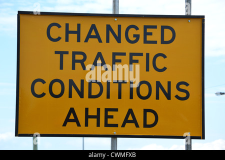 Changed Traffic Conditions sign Stock Photo - Alamy
