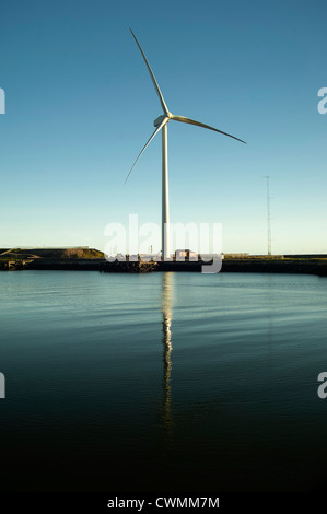 Wind Turbine at Blyth Harbour Blyth Northumberland United Kingdom UK ...