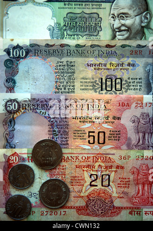 Indian currency and coins Stock Photo - Alamy