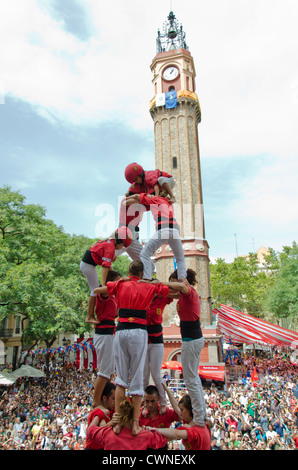 Catalan human pyramid Stock Photo - Alamy