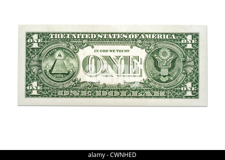Back side of US one dollar bill Stock Photo - Alamy