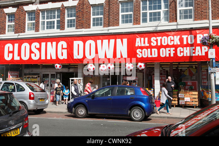 Closed down, empty shops on High Street, Staines-upon-Thames, Surrey ...