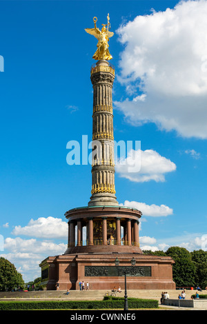 Siegessaule Monument with Victory Column Statue, Berlin, Germany Stock ...