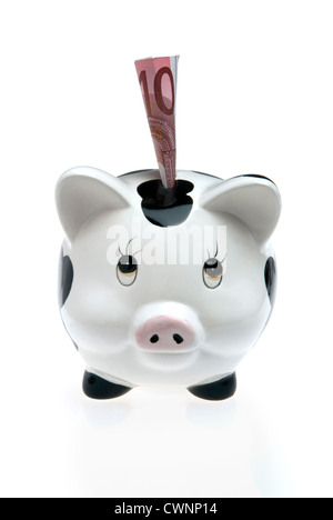 Cut Out Paper Piggy Bank with Bitcoin on light blue Background Stock ...