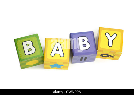 Building blocks spelling baby Stock Photo - Alamy