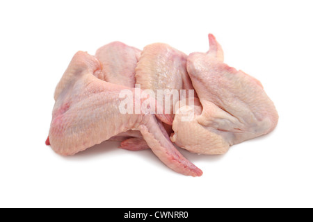 Raw uncooked chicken wings in package, isolated on white Stock Photo ...