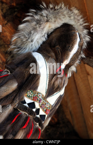 Beautiful beadwork and leather adornment on a piece of Eskimo clothing ...