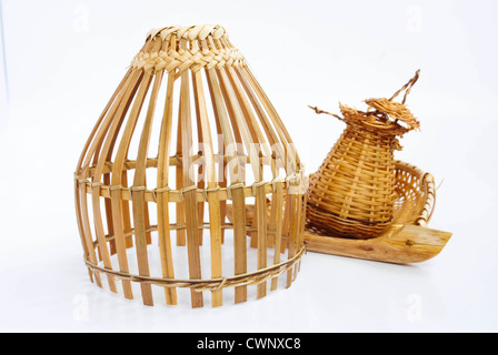 Thailand bamboo fishing trap made from bamboo wood Stock Photo - Alamy