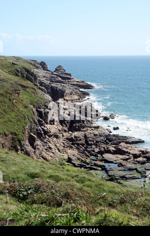 Wheal Prosper Rinsey Cliffs near Rinsey Penwith Lizard Cornwall England ...