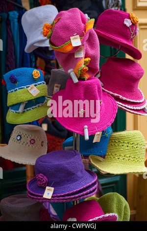 Display of colourful straw hats Stock Photo - Alamy