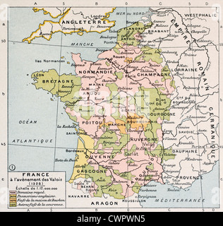 Medieval France old map Stock Photo - Alamy