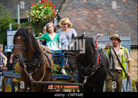 Horse and cart rides for visitors at Bromyard Hop Festival, Bromyard ...
