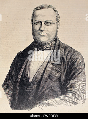 Vintage engraving portrait of Camillo Benso, Count of Cavour (1810 ...