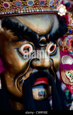 A mask of a taoist god at the "Pigs of God" festival around Chinese New ...