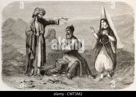 Costumes and fashion of Ancient Middle East, Syrians, Men and woman ...