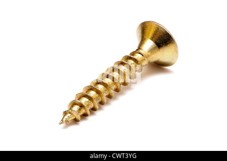 gold screw on white background Stock Photo - Alamy