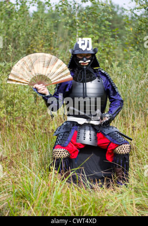 Yoroi. Traditional armor of Japanese samurai with mask and horns Stock ...