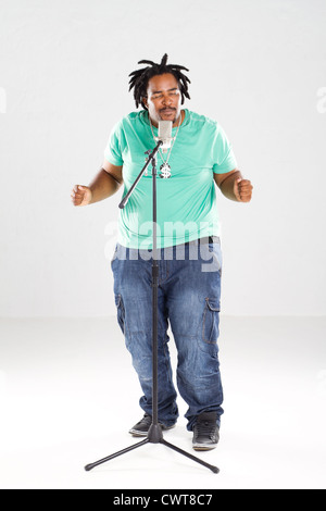 overweight african american rapper portrait Stock Photo - Alamy