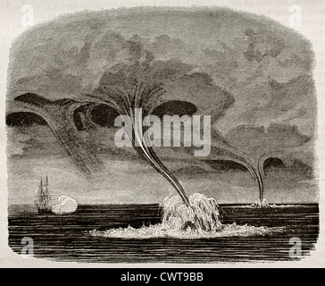 Illustration of waterspouts Stock Photo - Alamy