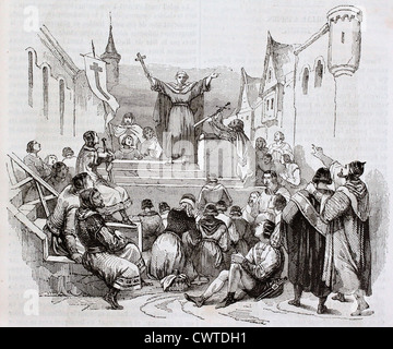 Peter the Hermit preaching the first crusade/ people's crusade in 1096 ...