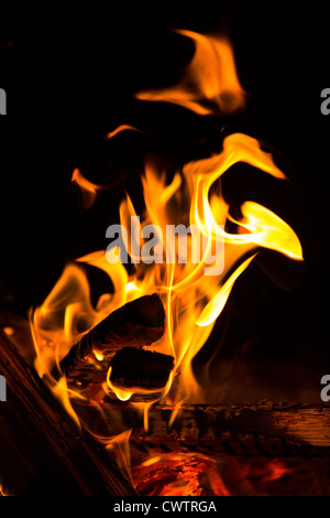 flame burning in the night, closeup of photo Stock Photo - Alamy