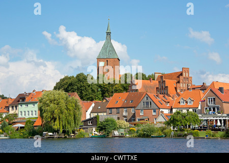 old town and Lake Ziegel, Moelln, Schleswig-Holstein, Germany Stock ...