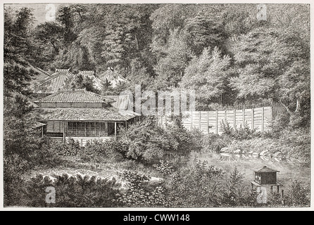 Old illustration of British Legation Verandah in Beijing Stock Photo ...