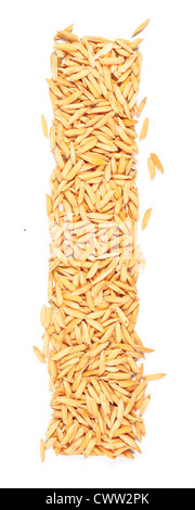 r, alphabet,Letter from Paddy rice on white Stock Photo - Alamy