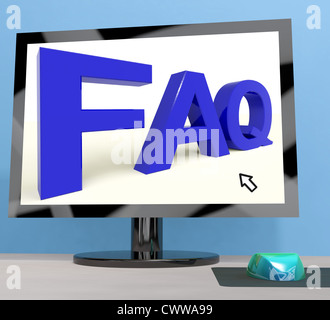 FAQ On Monitor Showing Assistance And Help Stock Photo - Alamy