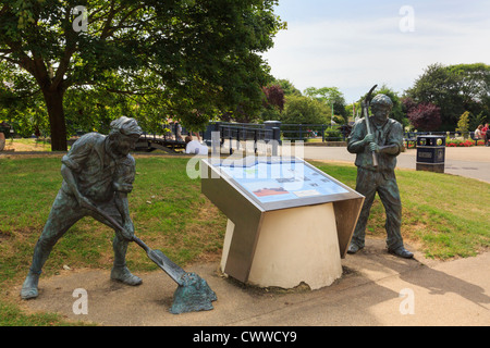 Historical information board and sculptures of Royal Military Canal ...