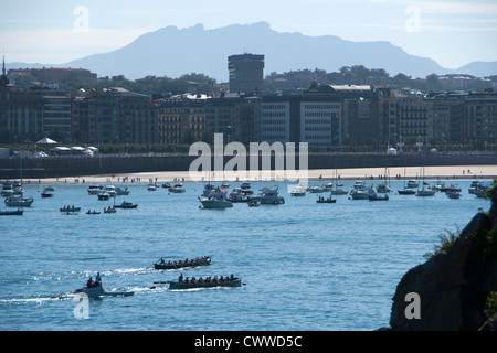 rowing in San Sebastian Stock Photo - Alamy