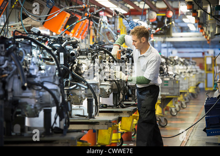 Production line for manufacturing of the engines in the car factory ...
